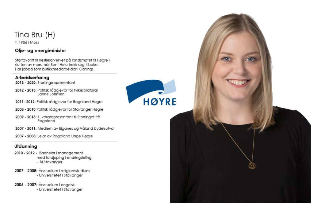 CV-ane til statsrådane: Oljeminister Tina Bru (33) har jobba på Carlings