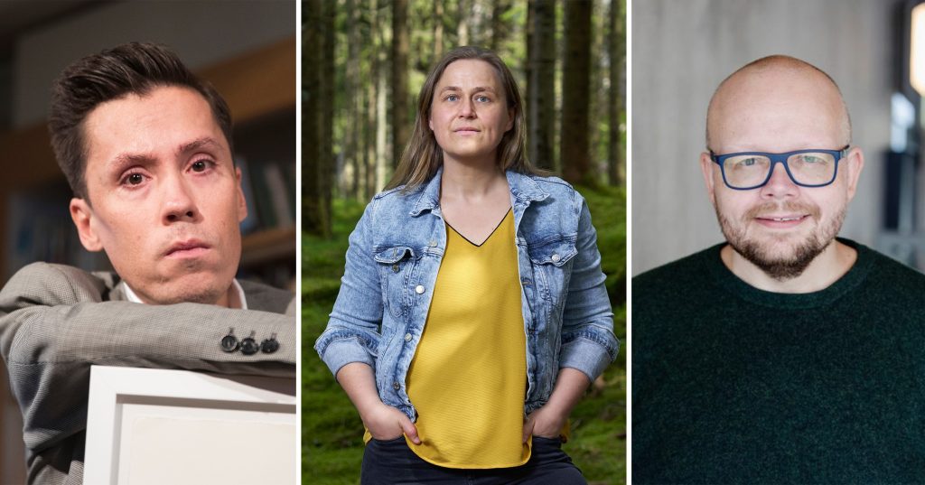Forfattarane Jan Grue, Bjørn Hatterud og Olaug Nilssen får Fritt Ord-prisen